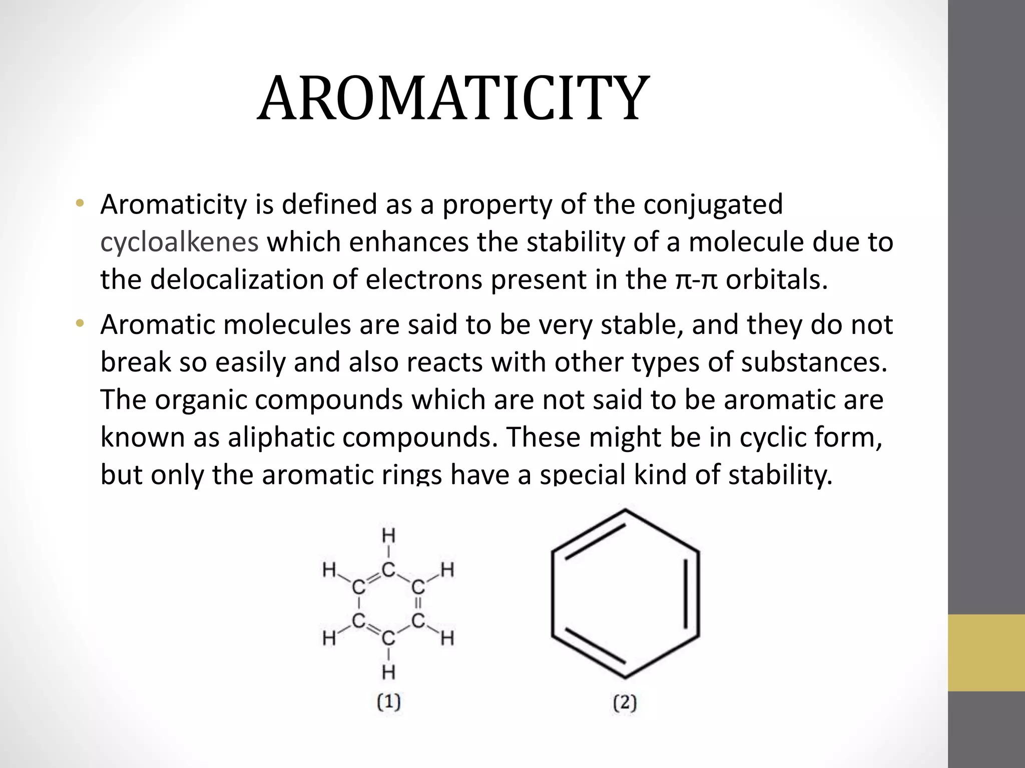 Aromaticity in benzenoid and non-benzenoid compunds | PPTX | Chemistry ...