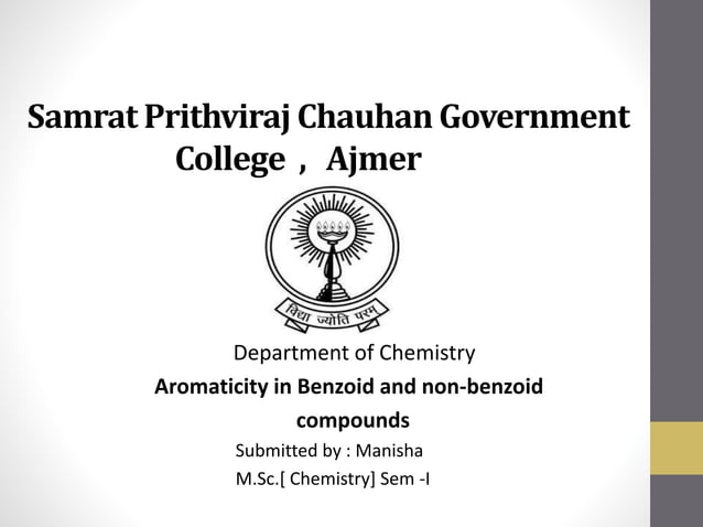 Aromaticity in benzenoid and non-benzenoid compunds | PPTX | Chemistry ...