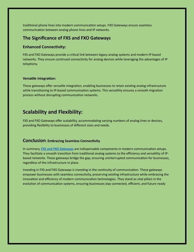 FXS and FXO Gateways |analog-voip-gateways| Dinstar India | PDF