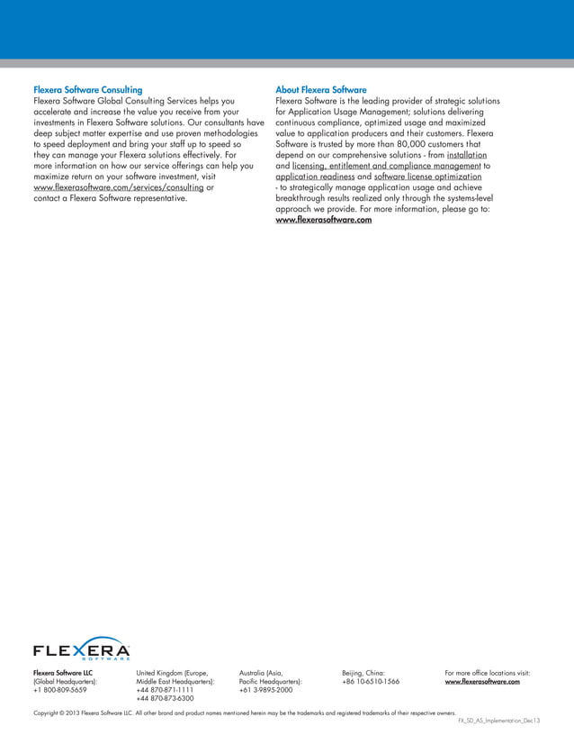 Flexera Software Consulting | PDF