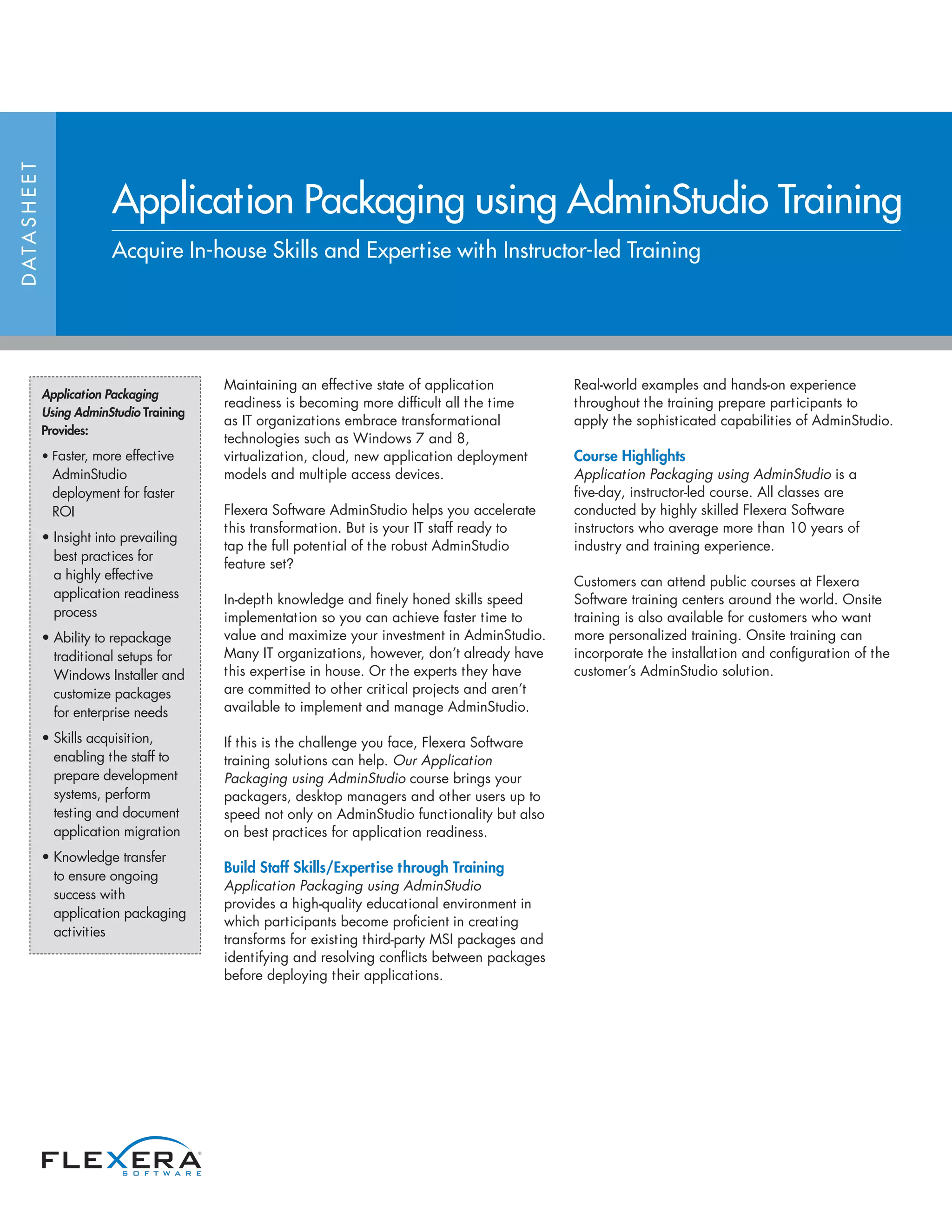 Application Packaging using AdminStudio Training | PDF