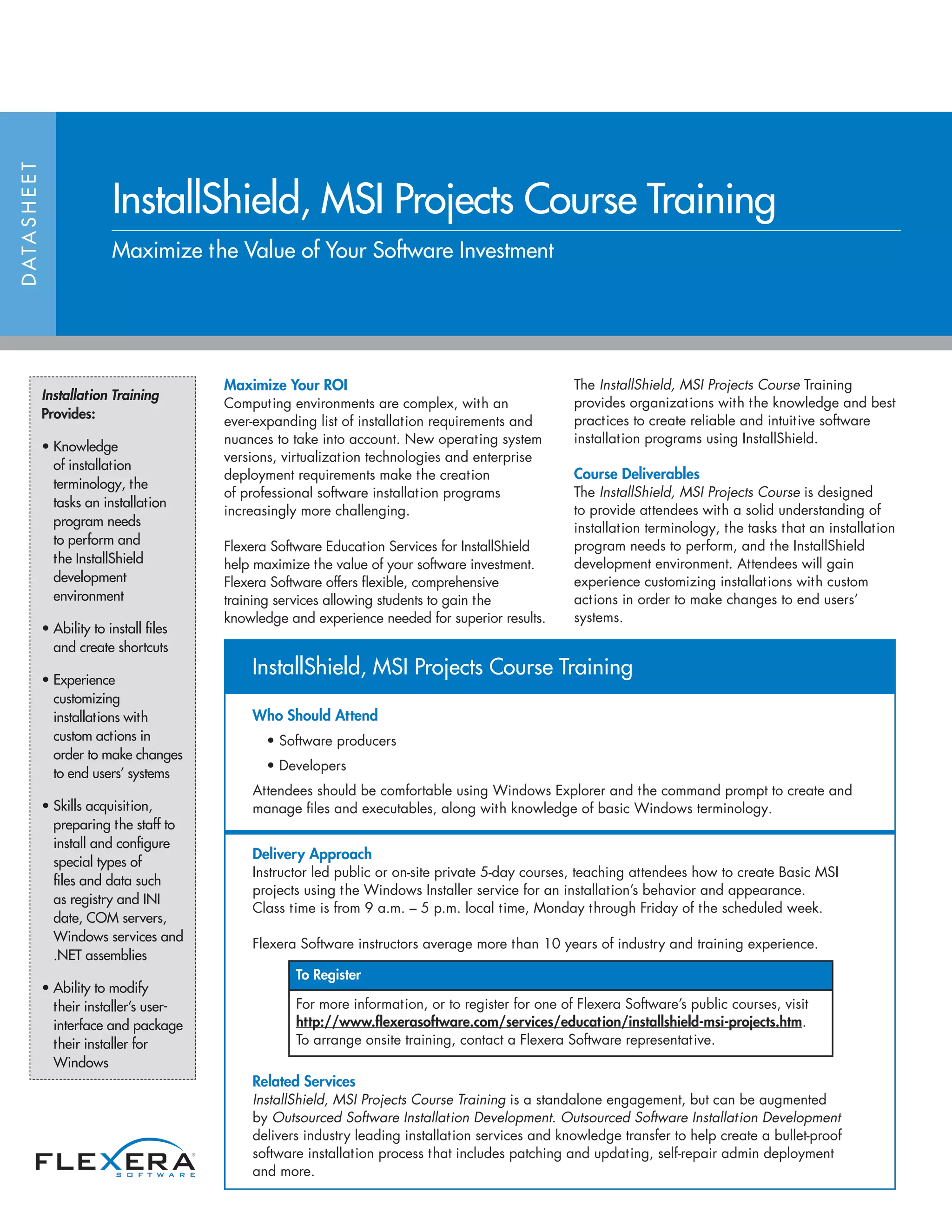 InstallShield, MSI Projects Course Training | PDF | Operating Systems | Computer Software and ...