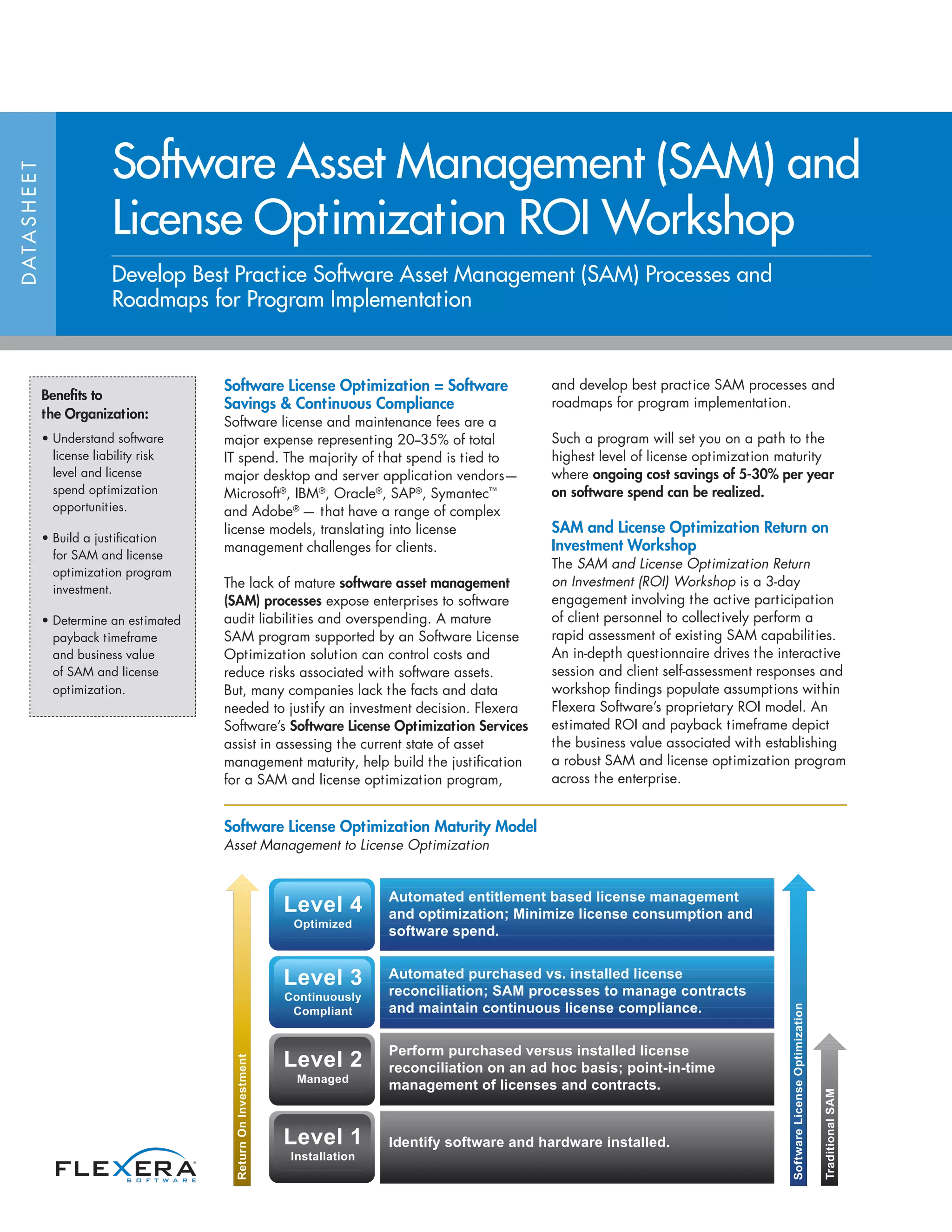 Software Asset Management (SAM) and License Optimization ROI Workshop | PDF