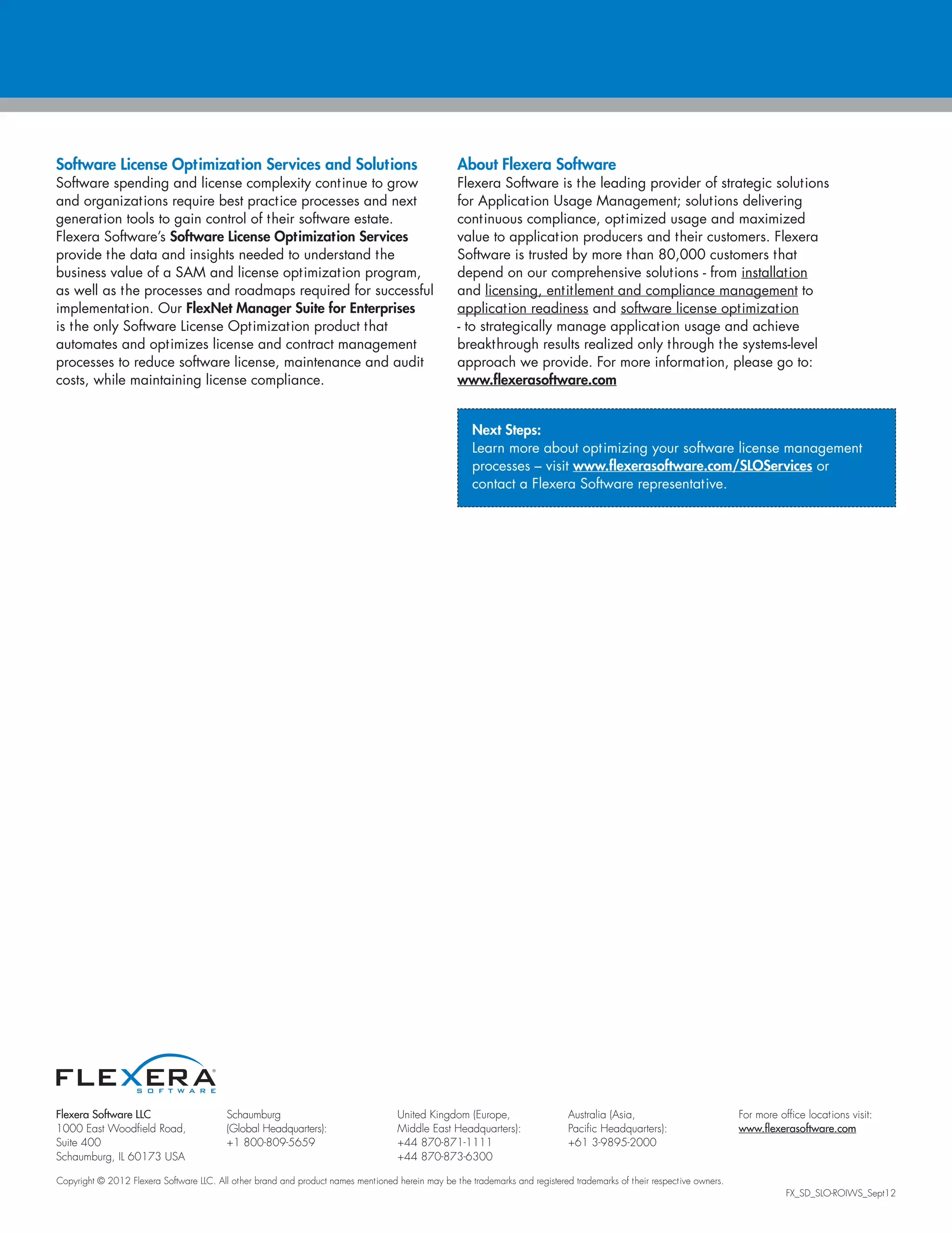 Software Asset Management (SAM) and License Optimization ROI Workshop | PDF