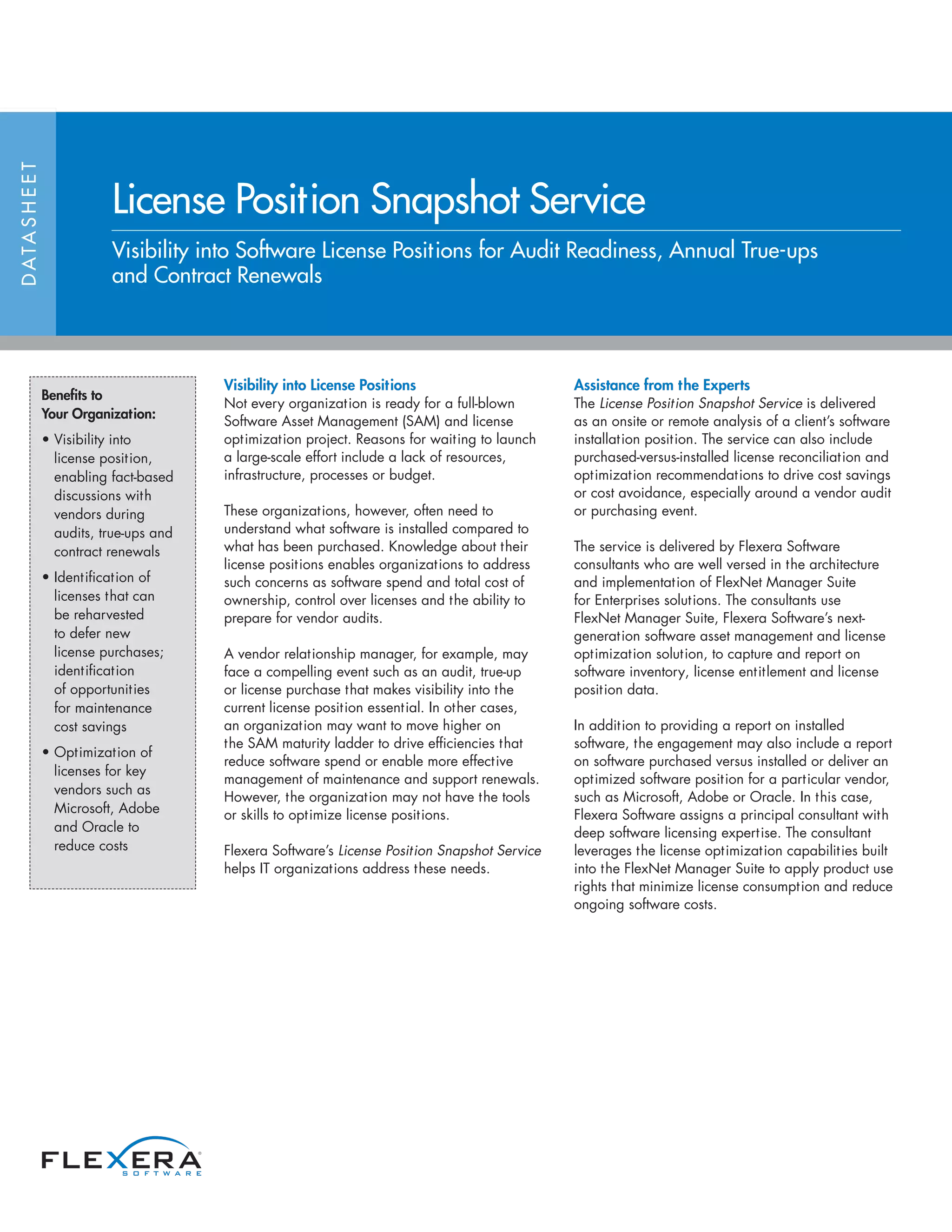 License Position Snapshot Service | PDF