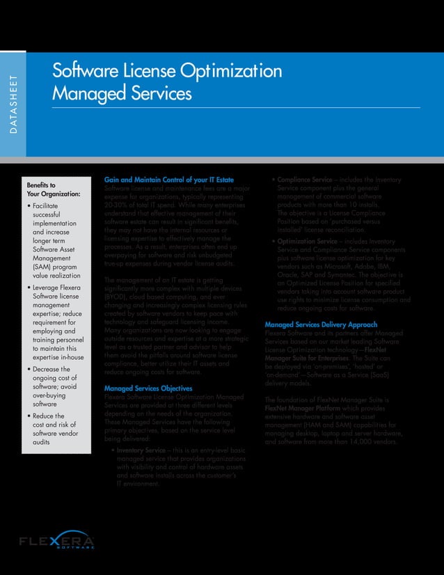Software License Optimization Managed Services | PDF | Operating Systems | Computer Software and ...