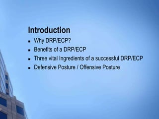 Disaster Recovery Plan / Enterprise Continuity Plan | PPTX