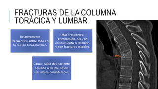 Fracturas toracolumbares | PPTX