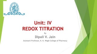 FY- PA I - Redox Titration curve for med exam a | PDF