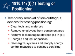 OSHA LOTO training, LOTO, lock out tag out | PPT