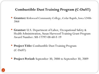 Combustible Dust Health and Safety Presentation | PPT