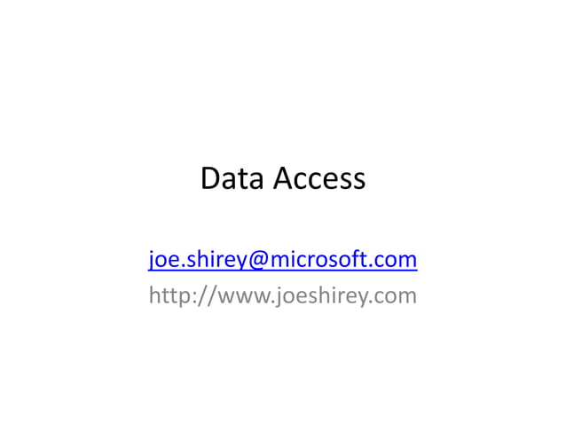 Microsoft Data Access Technologies | PPTX