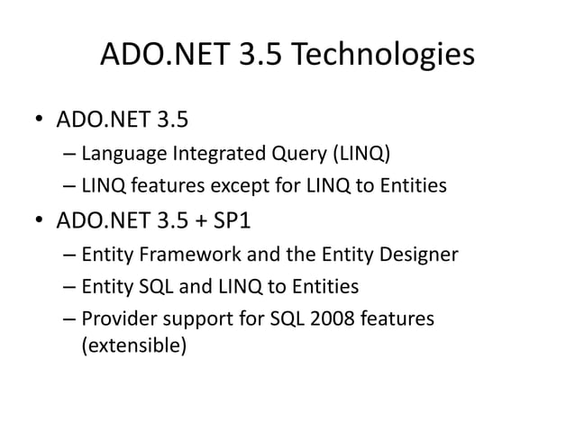 Microsoft Data Access Technologies | PPT