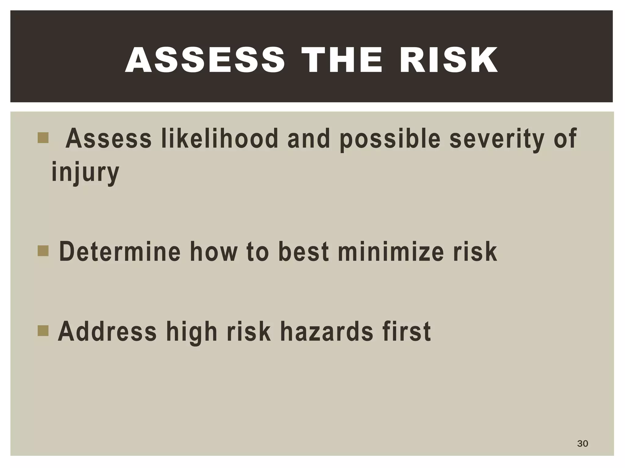 HAZARD IDENTIFICATION AND RISK ASSESSMENT - OSHA | PPT