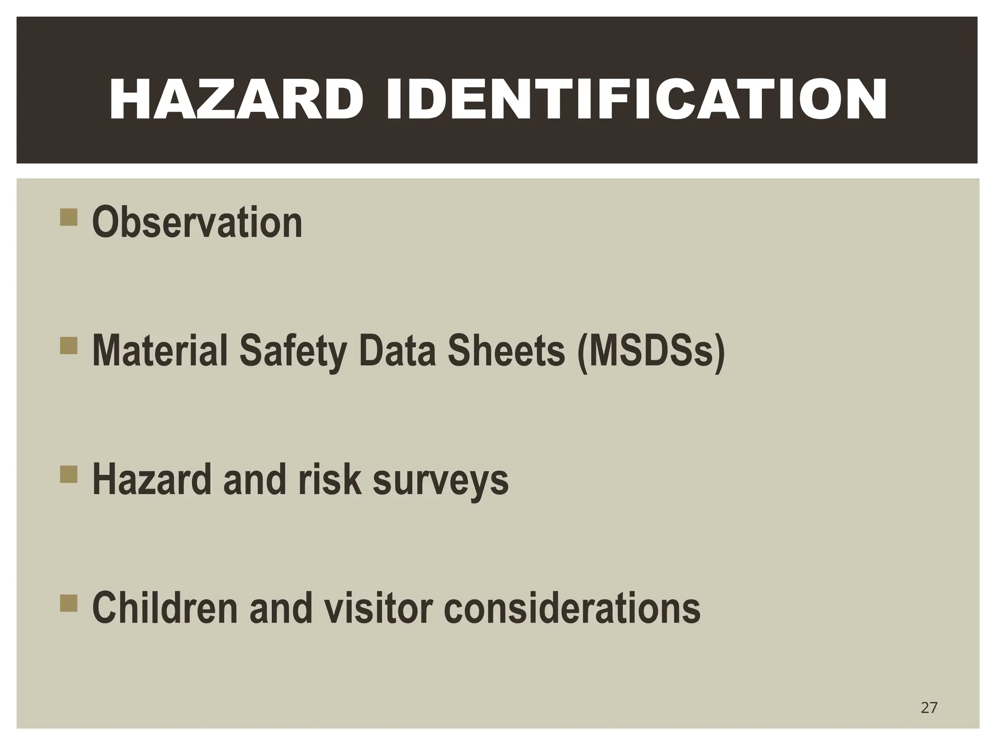 Hazard Identification and risk assessment | PPT