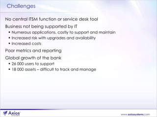 Standard Bank - Implementation of assyst ITSM software | PPT