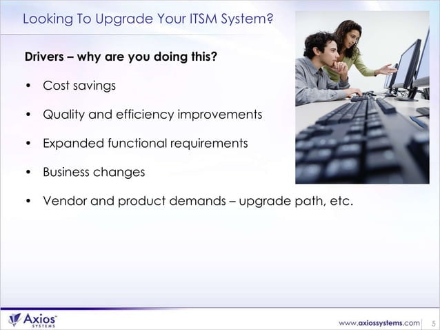 ITSM Tool upgrade options | PPT