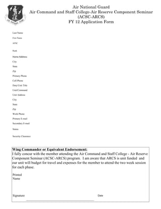 Fy12 acsc arcs application form-1 | PDF