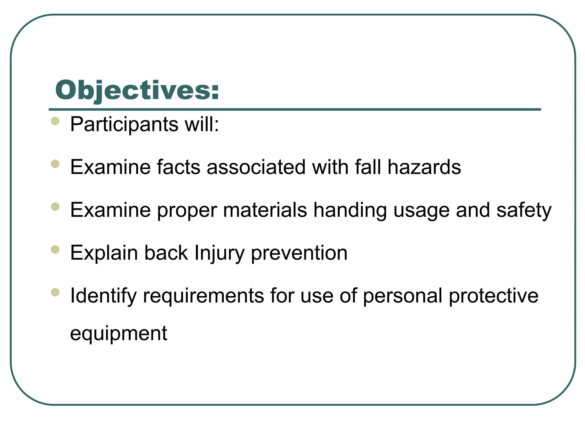 Logistics Safety Awareness Institute of Occupational Safety and Health ...