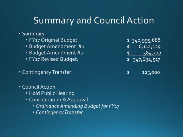 FY17 Budget Amendment No. 2
