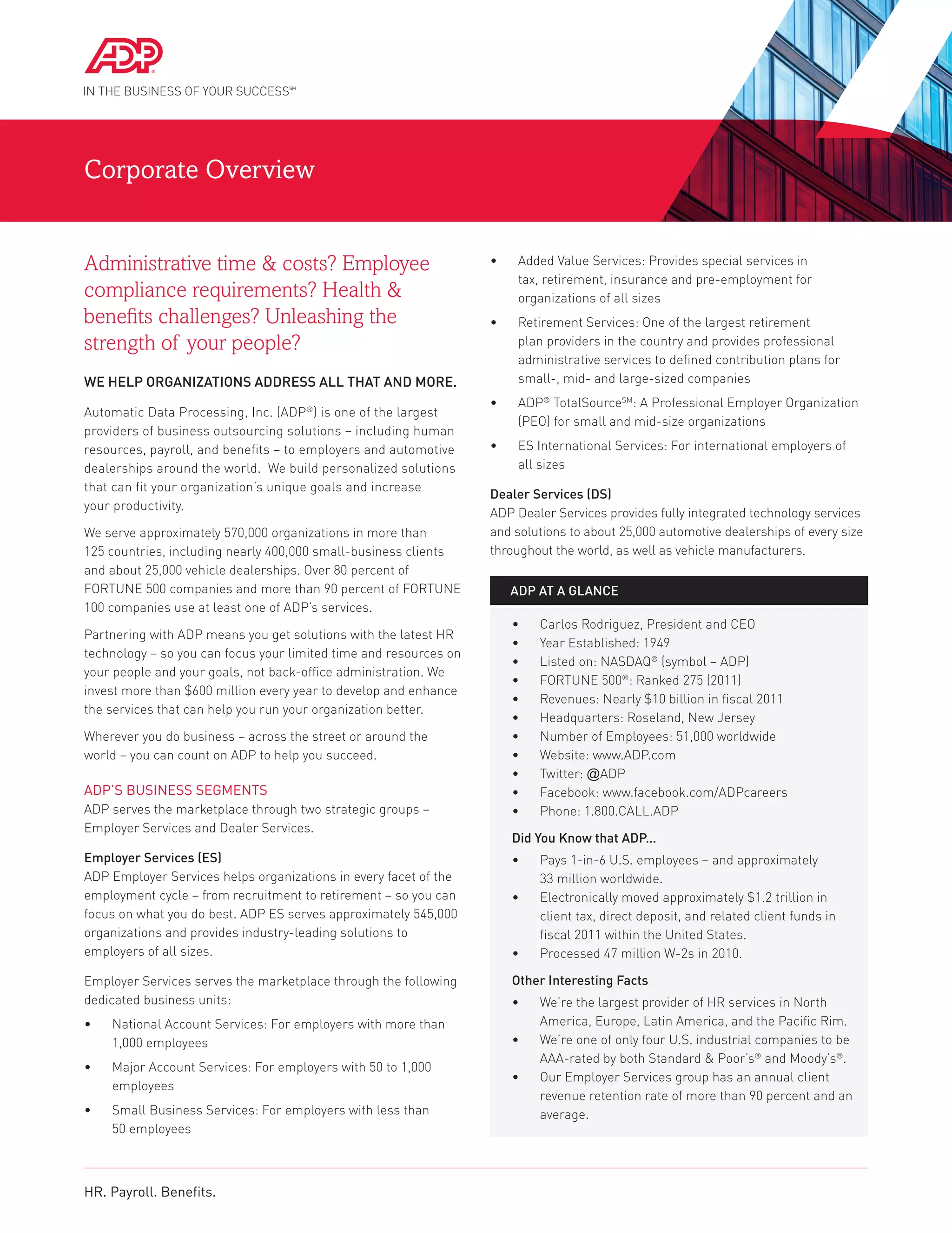 Adp Corporate Overview | PDF