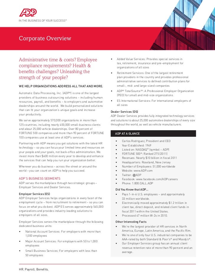 Adp Corporate Overview