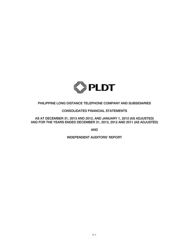 PLDT Financial Statements (2013-2015) | PDF