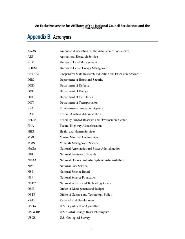 Appendix B Acronyms Nasa