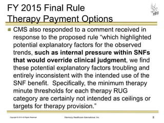 SNF Guide To FY2015 PPS Final Rule & October 1st RAI User's Manual ...