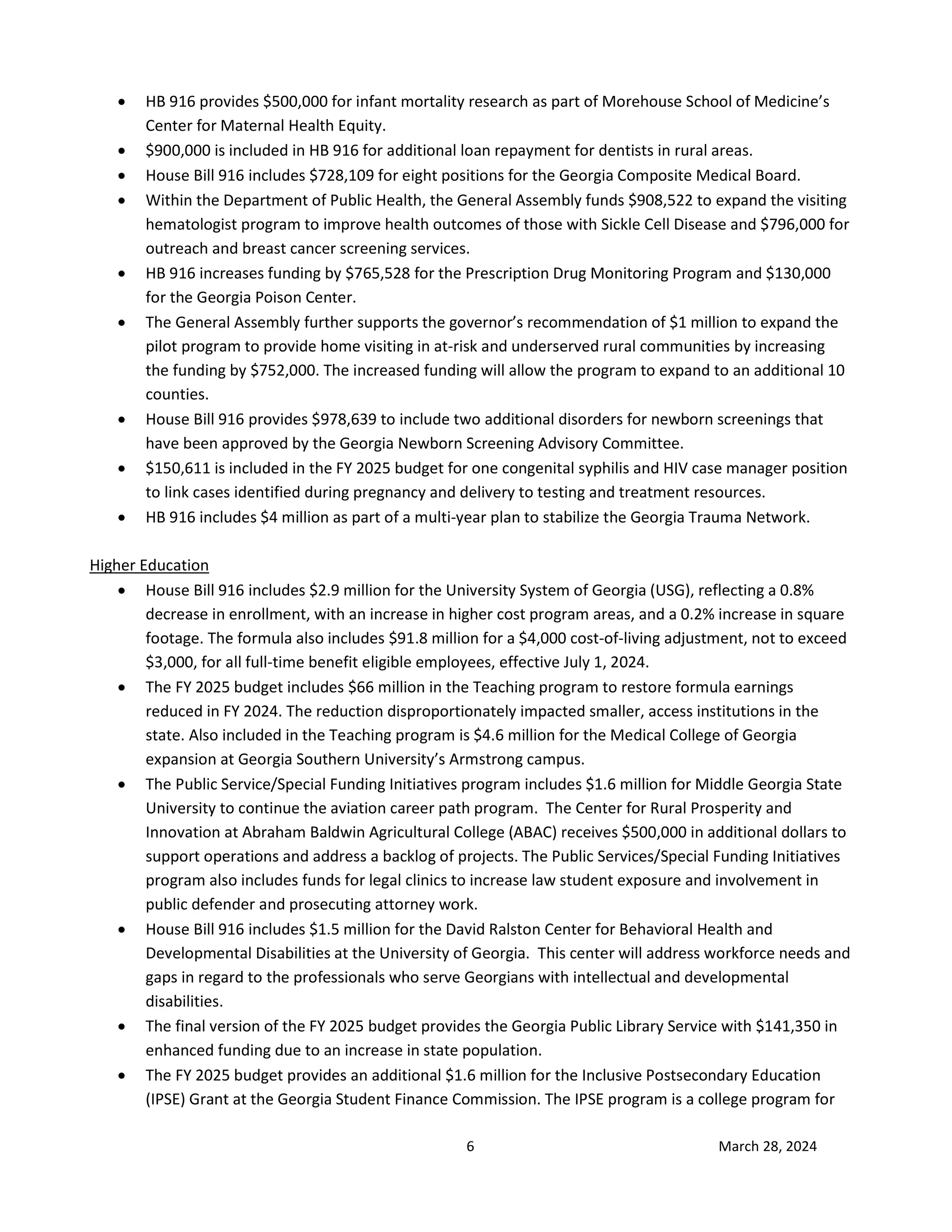 FY 2025 Budget Highlights from the Georgia General Assembly | PDF