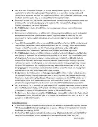 FY 2025 Budget Highlights from the Georgia General Assembly | PDF