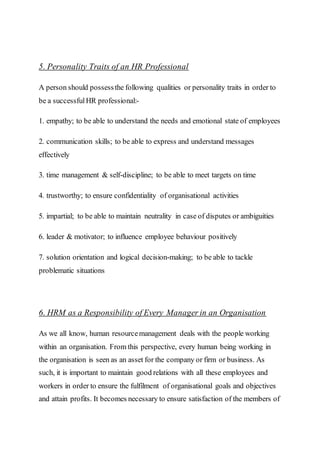 Understanding Human Resource Management | DOCX