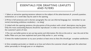 FY B.Com Business Communication Promotional Leaflet, How to design ...