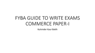 Fyba guide to write university exams | PPTX
