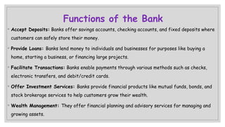 Introduction to Banking & insurance, Features of Bank, Types of Bank | PPTX
