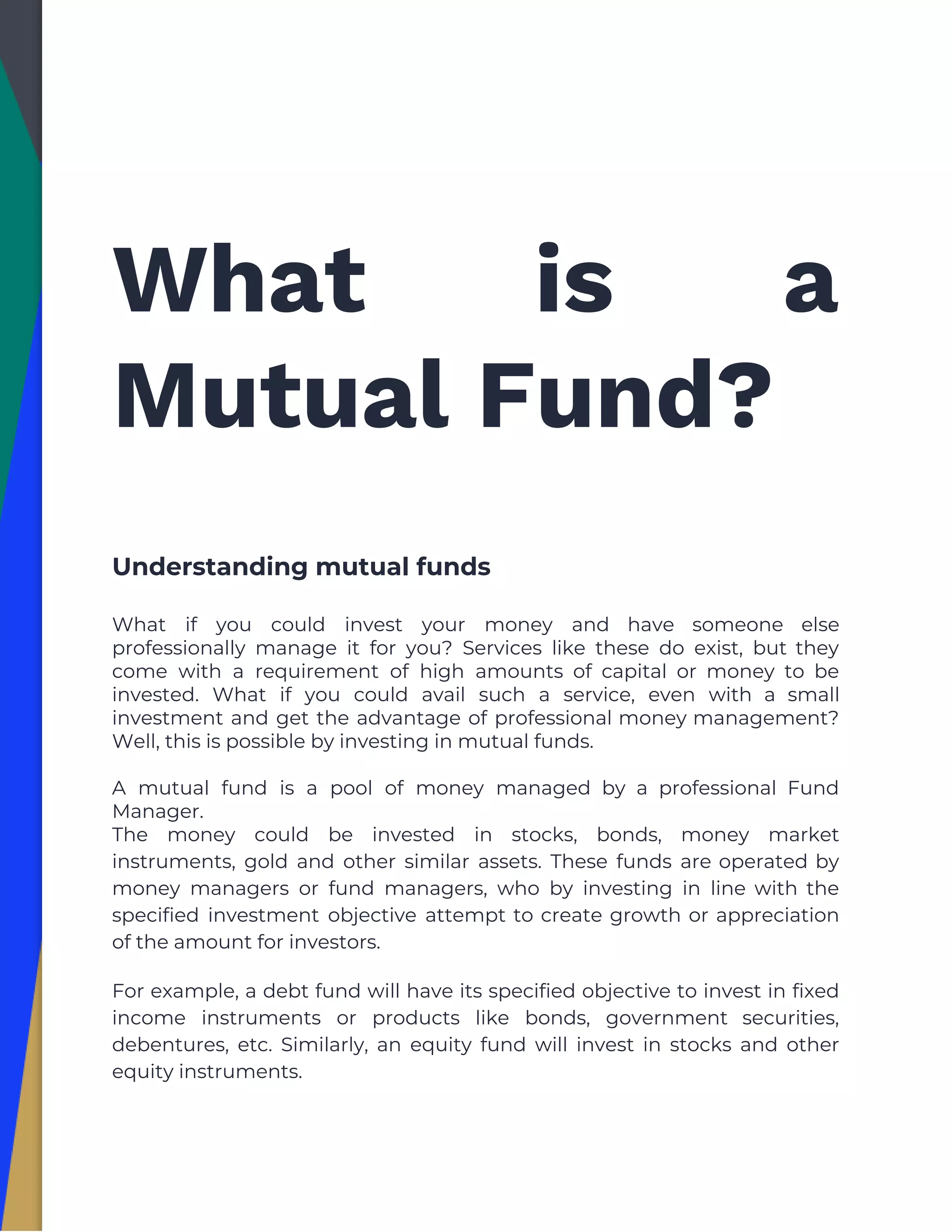 Introduction To Mutual Funds Pdf
