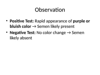 Acid phosphatase (AP) test for Semen. (E) | PPTX