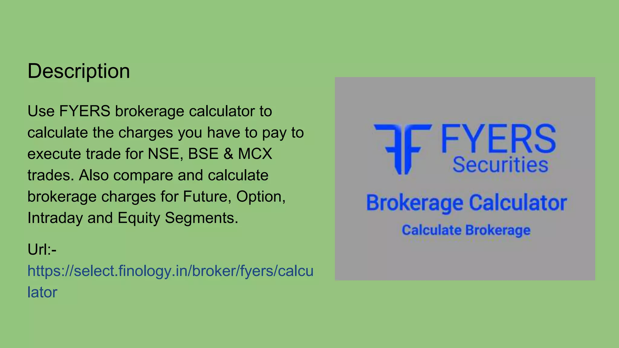 FYERS Brokerage Calculator | PPTX