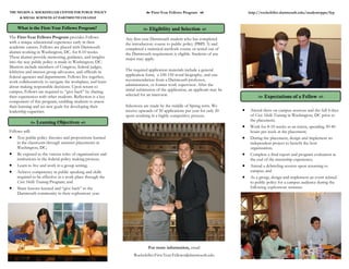 First-Year Fellows Brochure | PPT