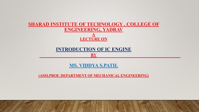Introduction to IC Engine | PPTX