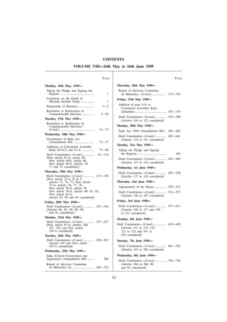 Constituent Assembly Debates Volume VIII 30 May 1949 - Discussion on ...