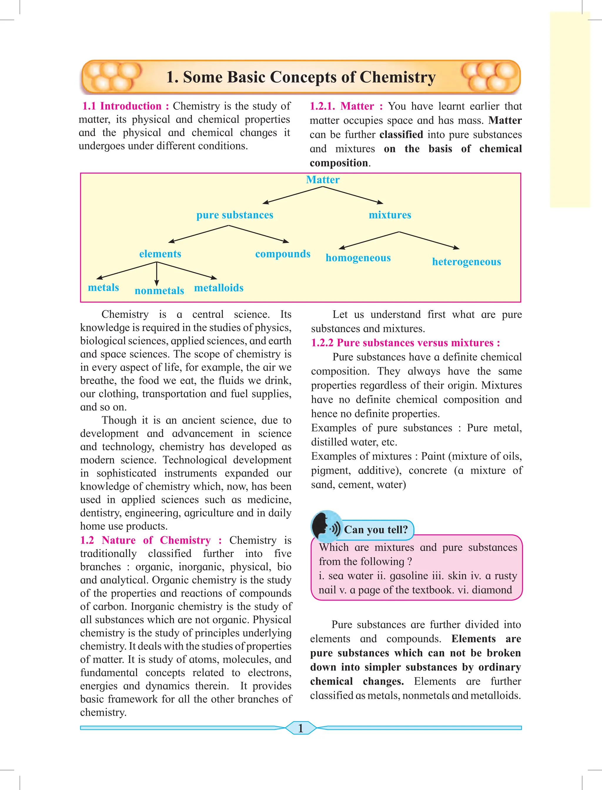 FYJC - Chemistry textbook - standard 11. | PDF