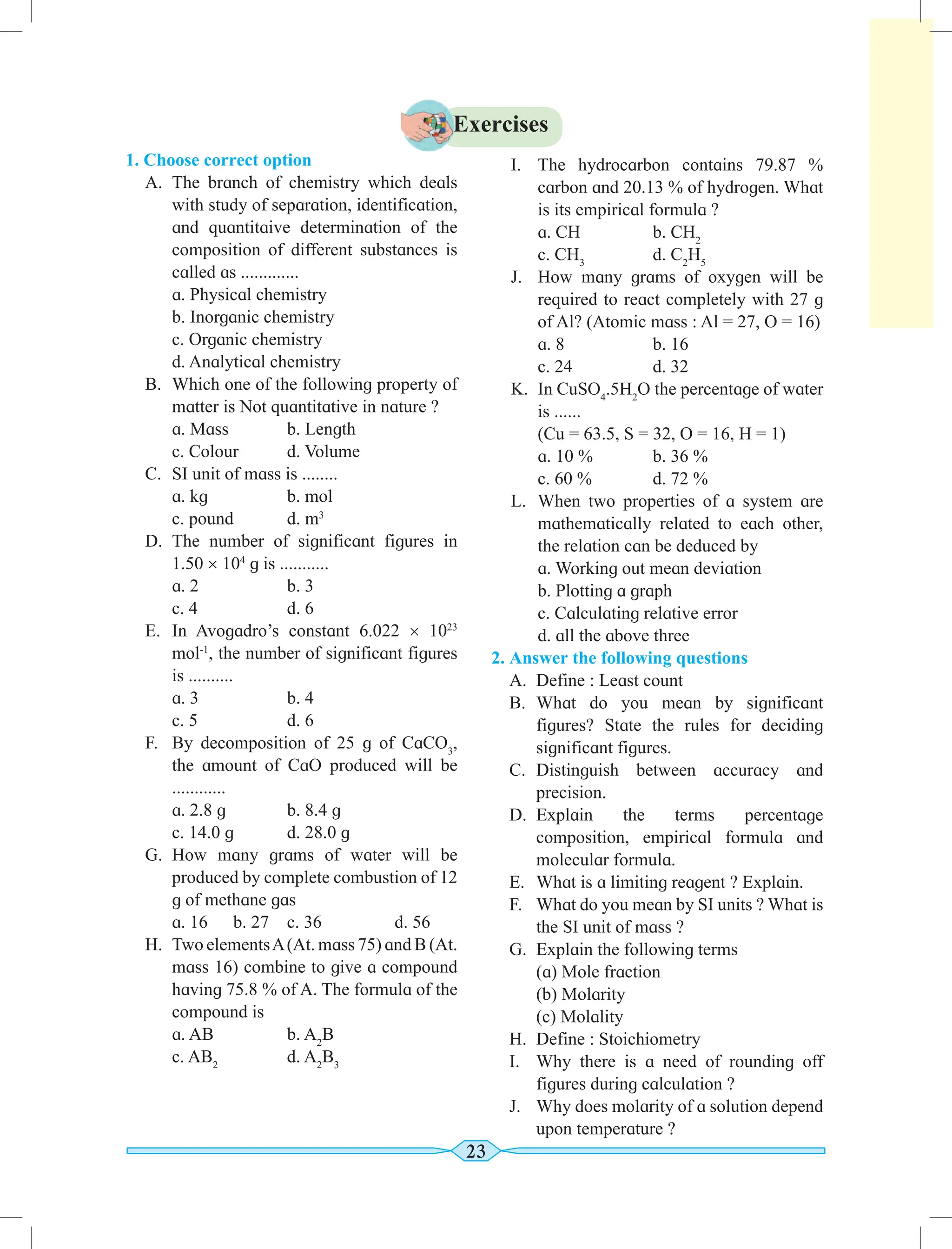 FYJC - Chemistry textbook - standard 11. | PDF