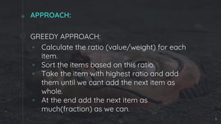 Fractional Knapsack Problem | PPTX