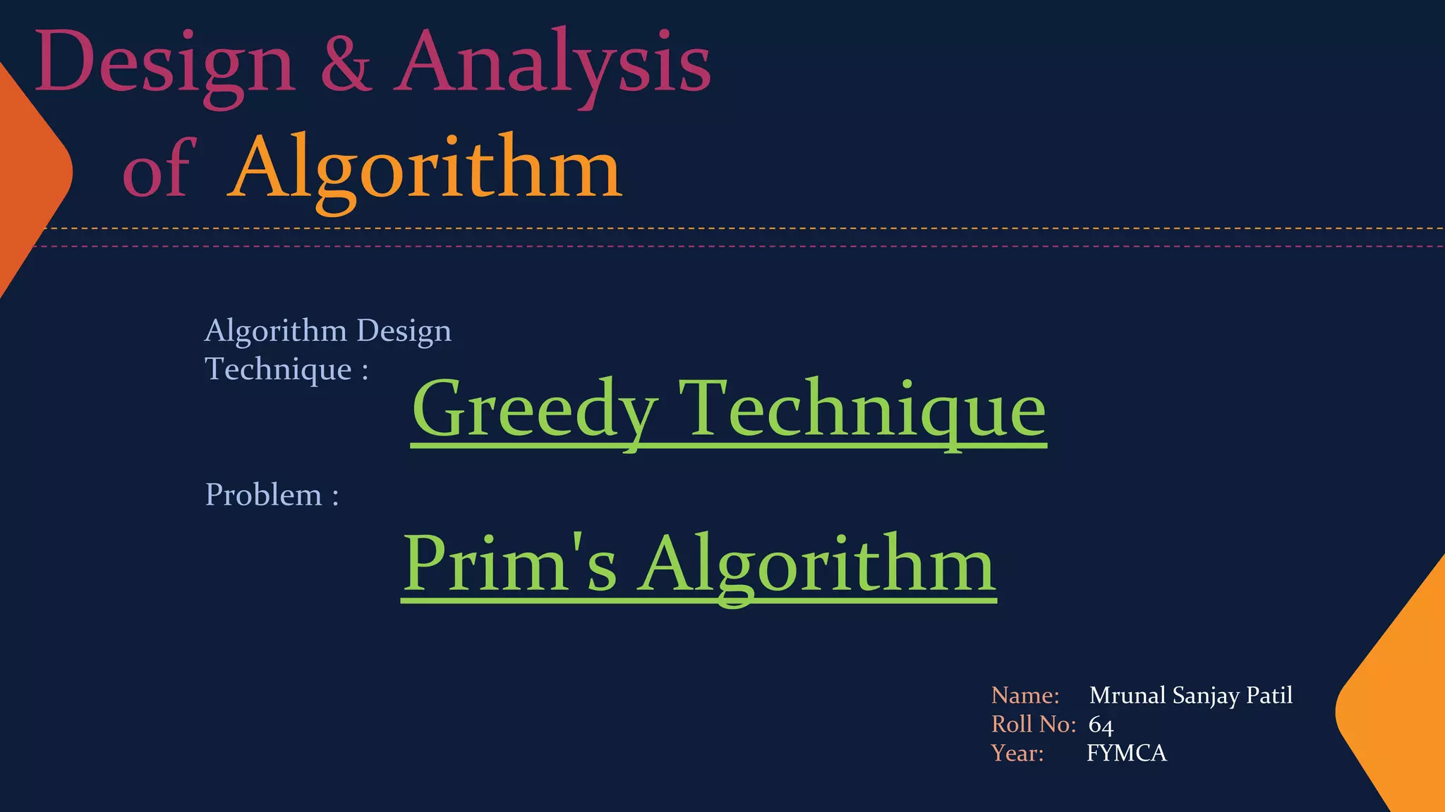 Minimum Spanning Tree Using Prism S Algorithm Ppt