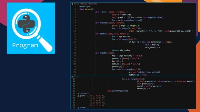 Minimum Spanning Tree Using Prism's Algorithm | PPTX