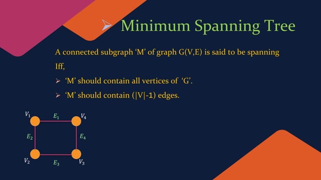 Minimum Spanning Tree Using Prism's Algorithm | PPTX
