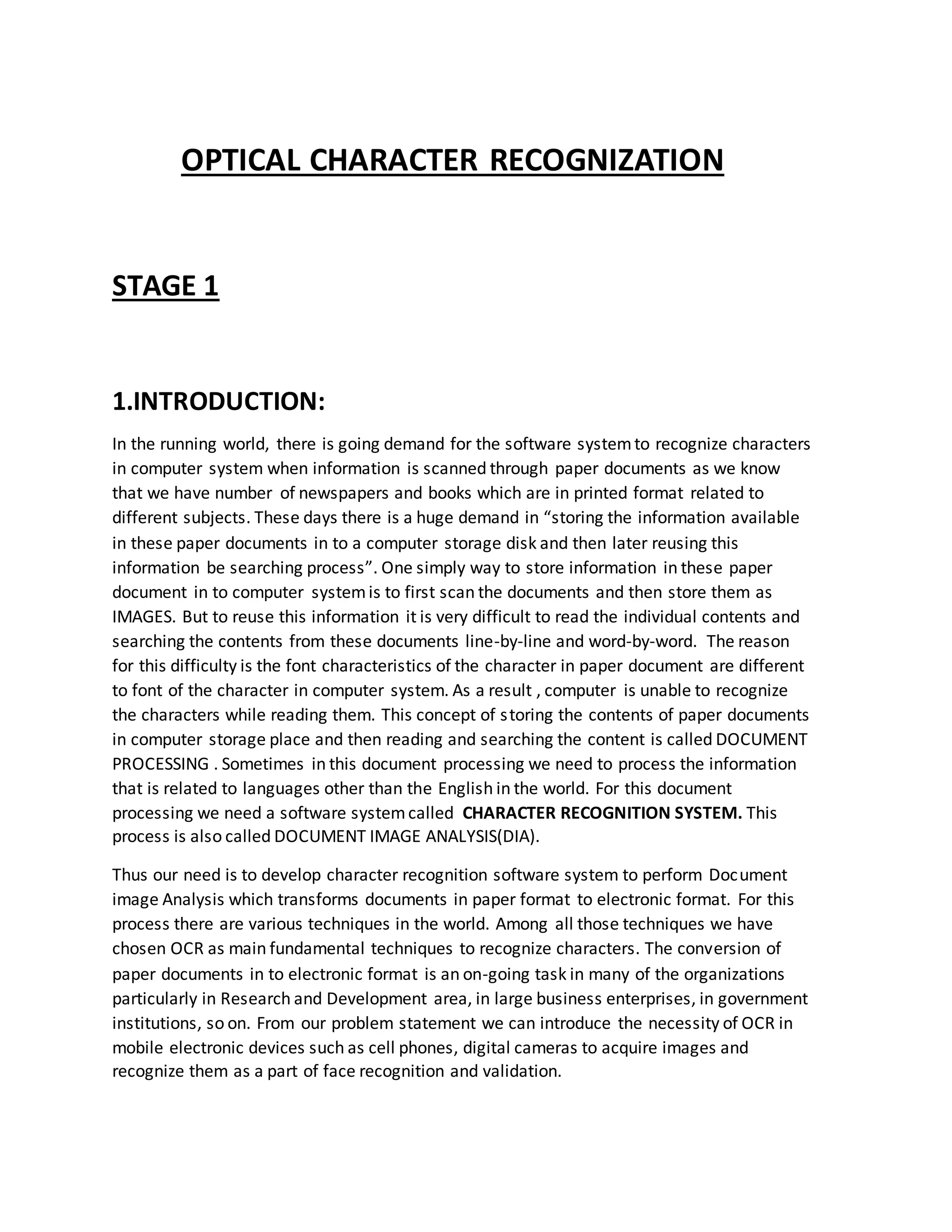 Optical character recognization word | DOCX | Desktop Publishing ...