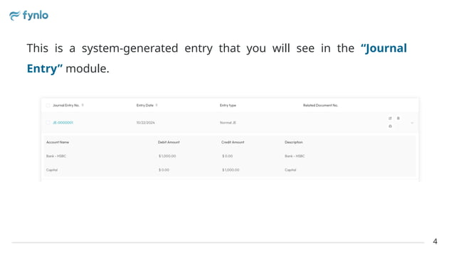 Fynlo_Billing, Journal Entry, Profit and Loss Part 1 | PPT