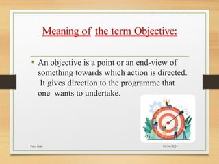 Educational objectives & specification, outcomes, Blooms' taxonomy ...